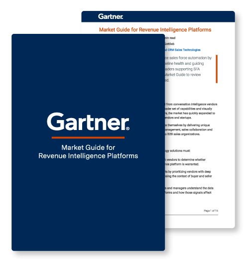 Gartner Market Guide for Revenue Intelligence Platforms - Gong Gartner Market Guide for Revenue Intelligence Platforms - Gong